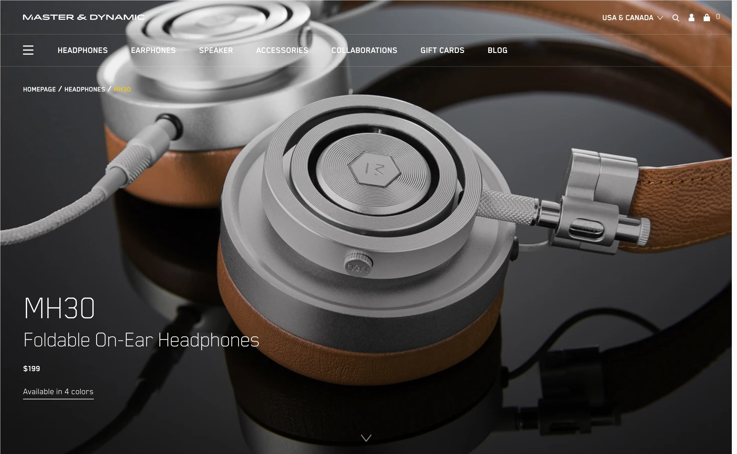 MH30 | Shop Foldable Wired Headphones | Master & Dynamic | MUSIC WEB ...