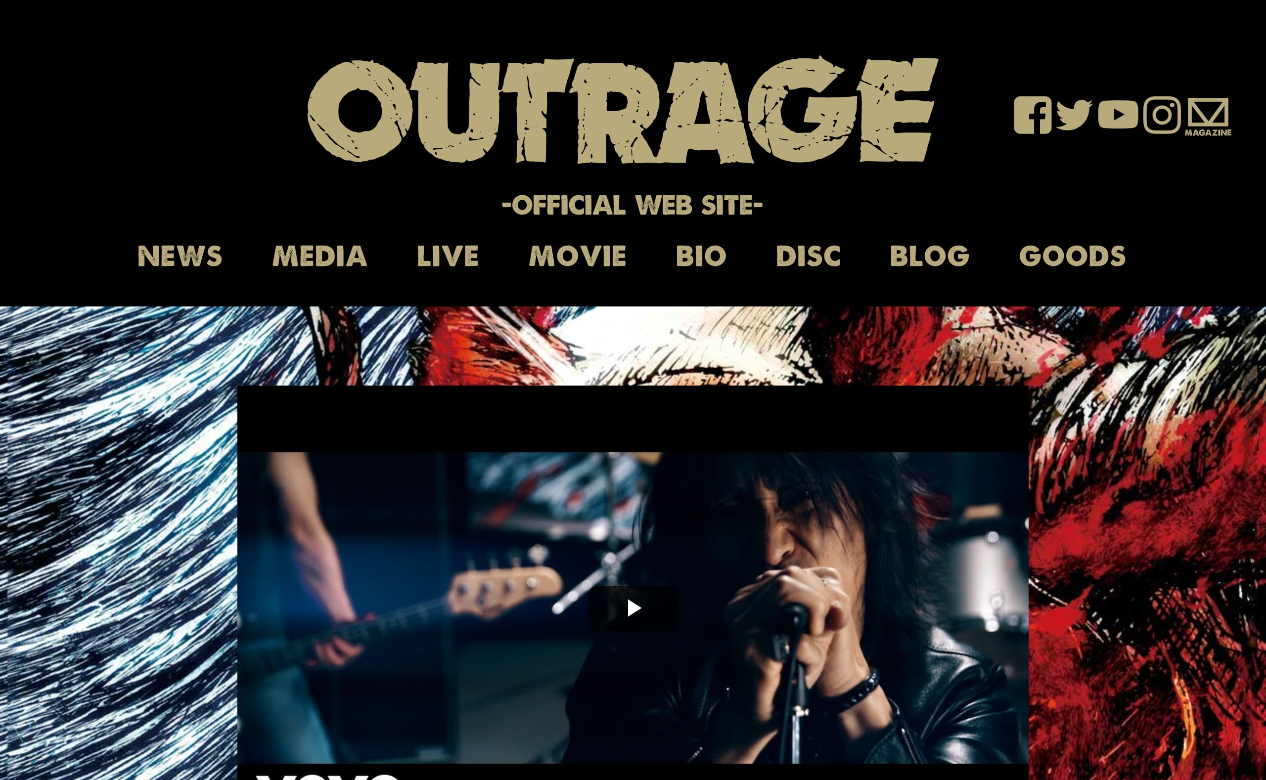 Outrage -OFFICIAL WEB SITE- | MUSIC WEB CLIPS - バンド・アーティスト・音楽関連のWEBデザイン ...