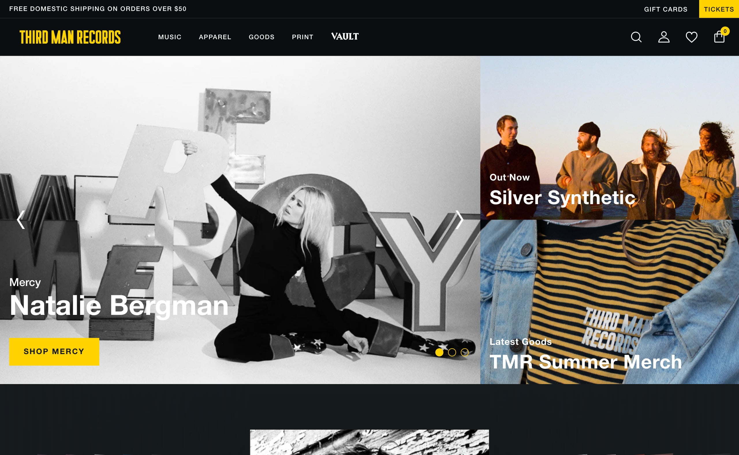 Third Man Store | MUSIC WEB CLIPS - バンド・アーティスト・音楽関連のWEBデザイン ギャラリーサイト