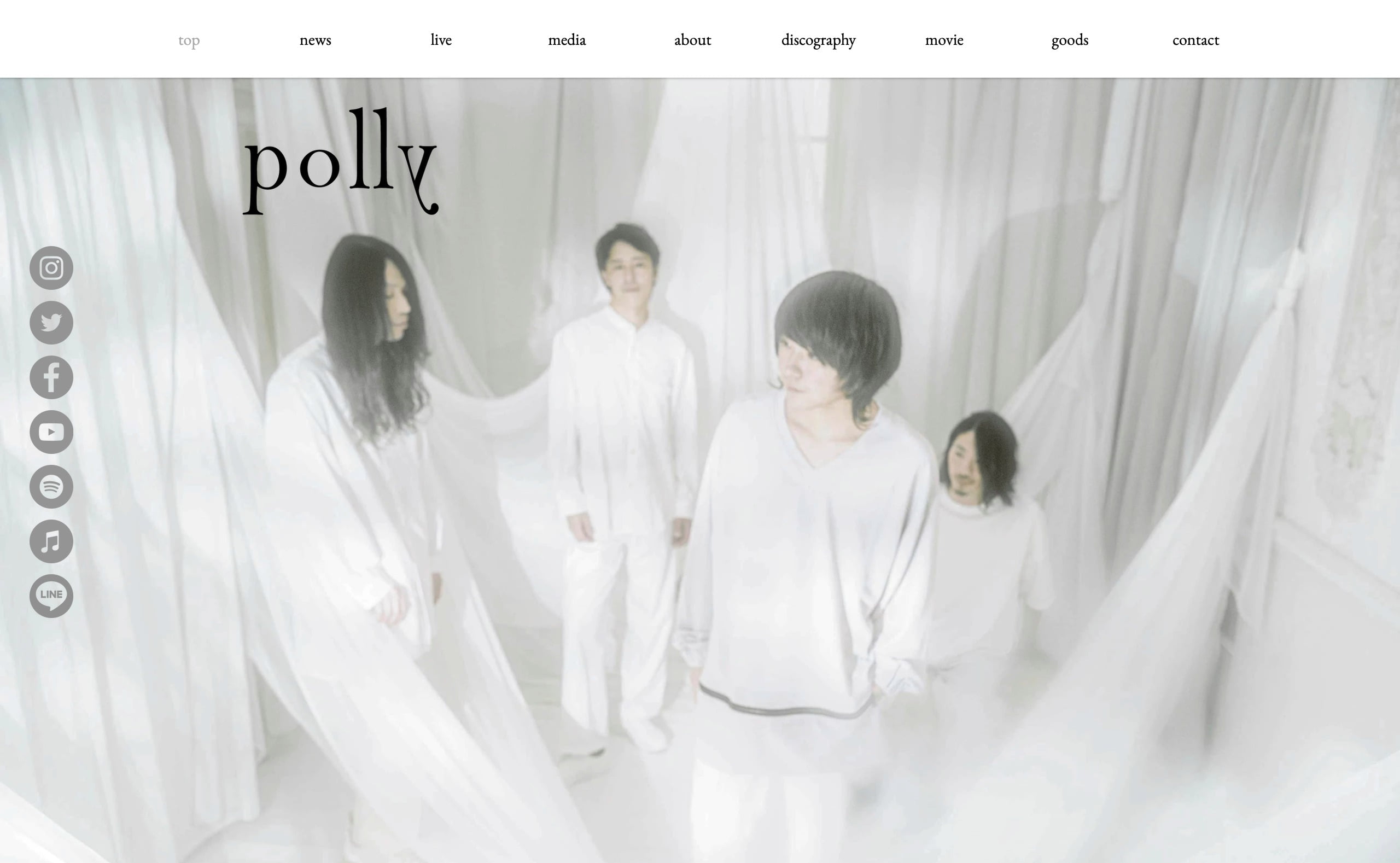 polly official site | MUSIC WEB CLIPS - バンド・アーティスト・音楽関連のWEBデザイン ギャラリーサイト