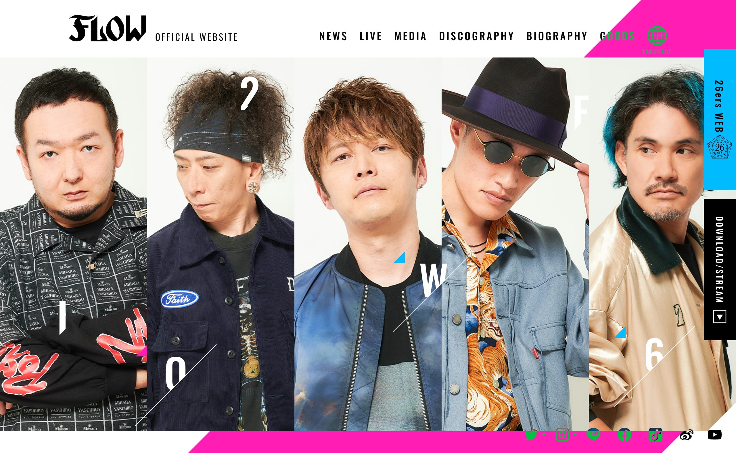 FLOW OFFICIAL SITE | MUSIC WEB CLIPS - バンド・アーティスト・音楽関連のWEBデザイン ギャラリーサイト