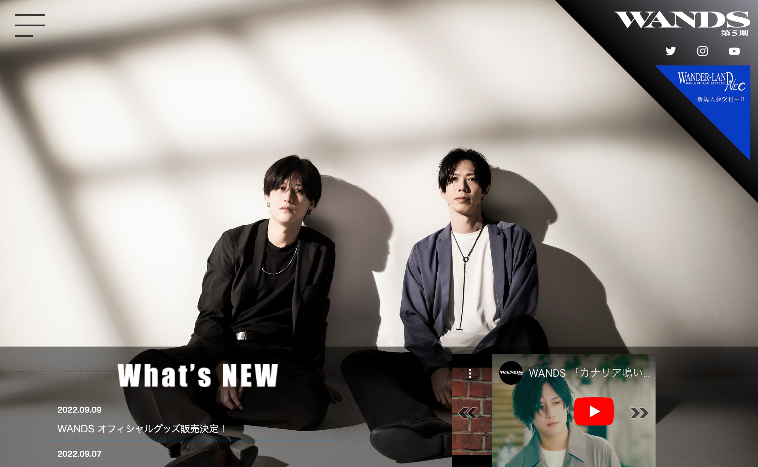 WANDS OFFICIAL WEBSITE | MUSIC WEB CLIPS - バンド・アーティスト・音楽関連のWEBデザイン ギャラリーサイト