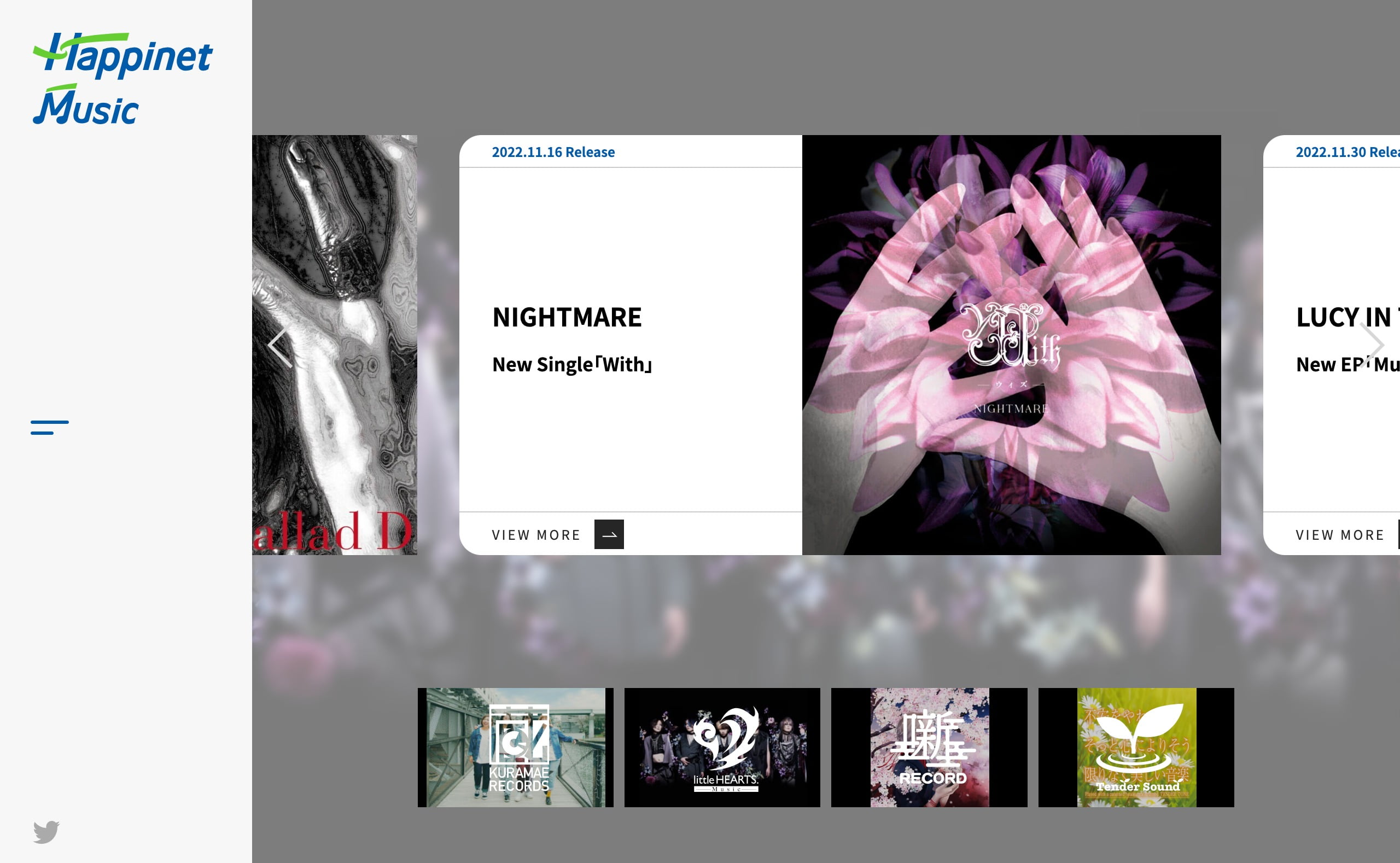 Happinet Music（ハピネット・ミュージック） | MUSIC WEB CLIPS - バンド・アーティスト・音楽関連のWEBデザイン ギャラリーサイト
