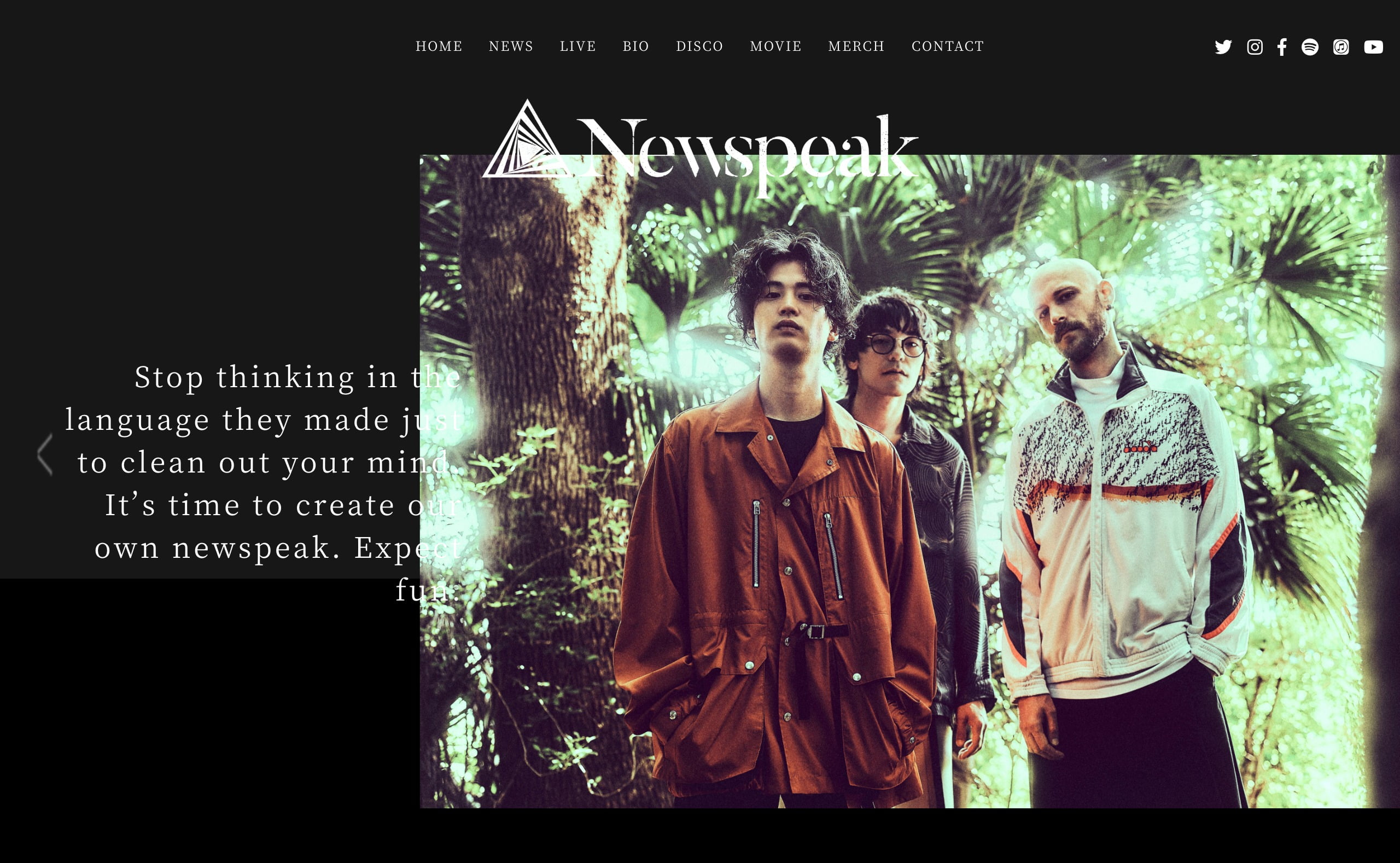 Newspeak [ニュースピーク] | MUSIC WEB CLIPS - バンド・アーティスト・音楽関連のWEBデザイン ギャラリーサイト