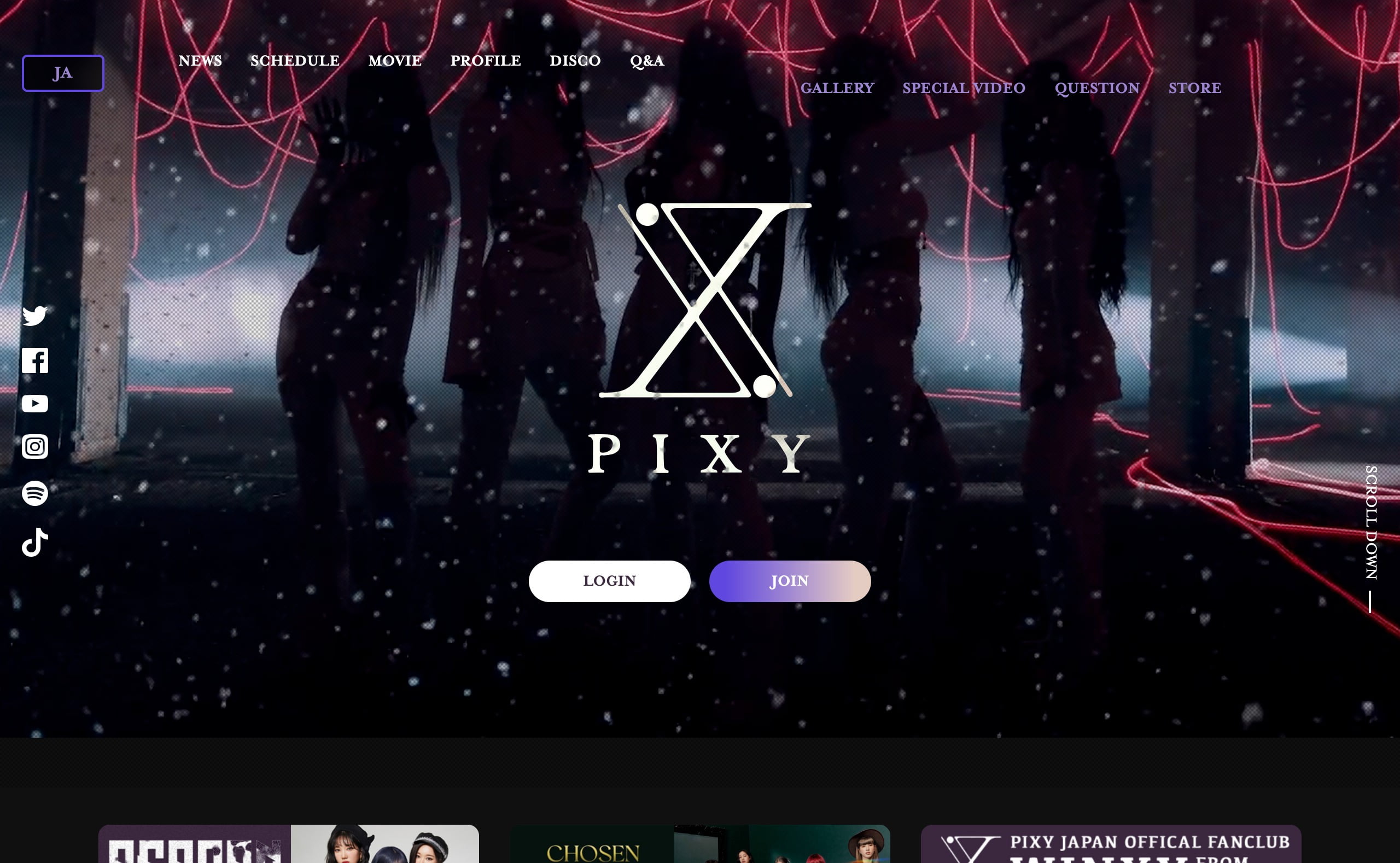 PIXY JAPAN FC | MUSIC WEB CLIPS - バンド・アーティスト・音楽関連のWEBデザイン ギャラリーサイト