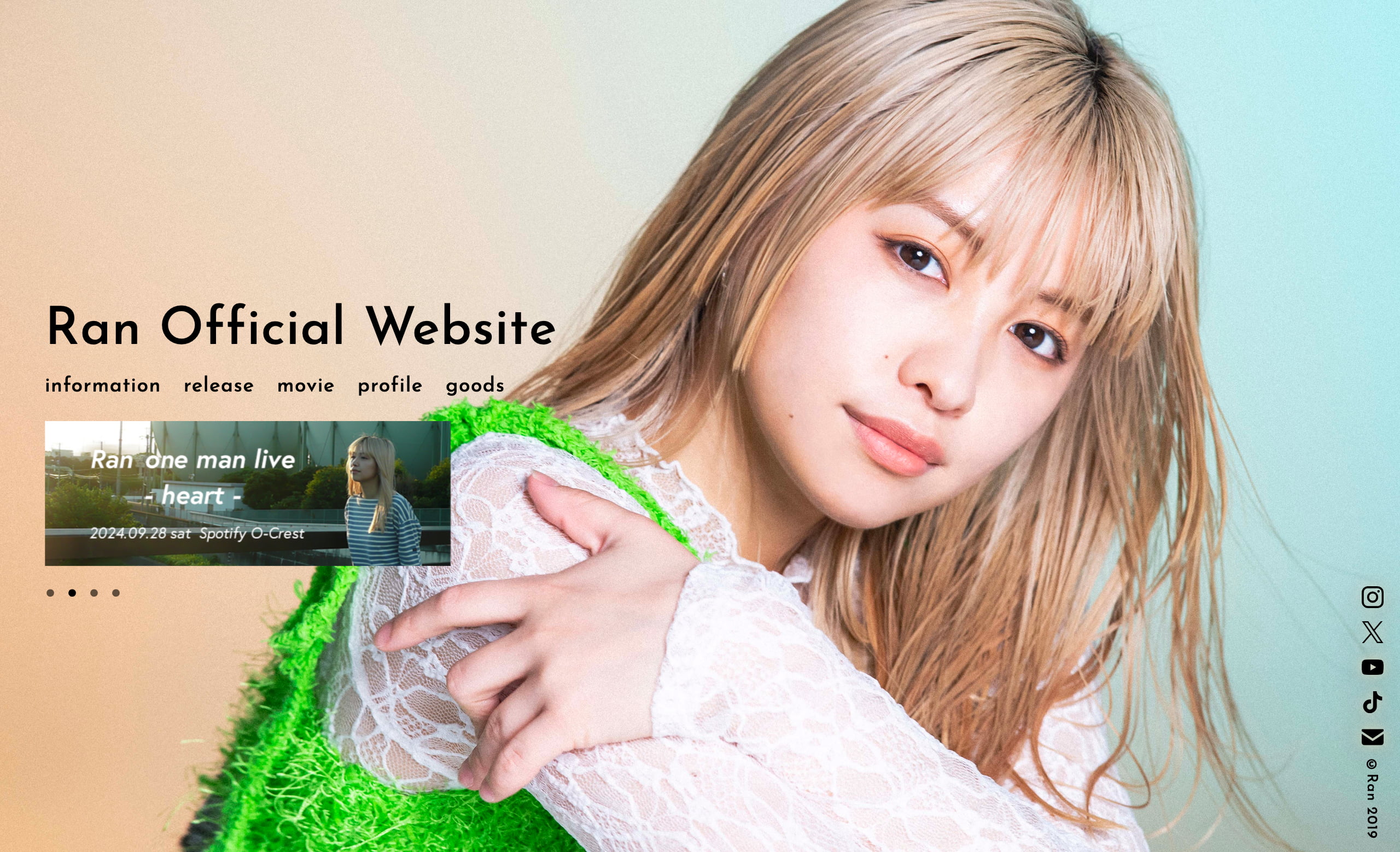 Ran Official Website | MUSIC WEB CLIPS - バンド・アーティスト・音楽関連のWEBデザイン ギャラリーサイト