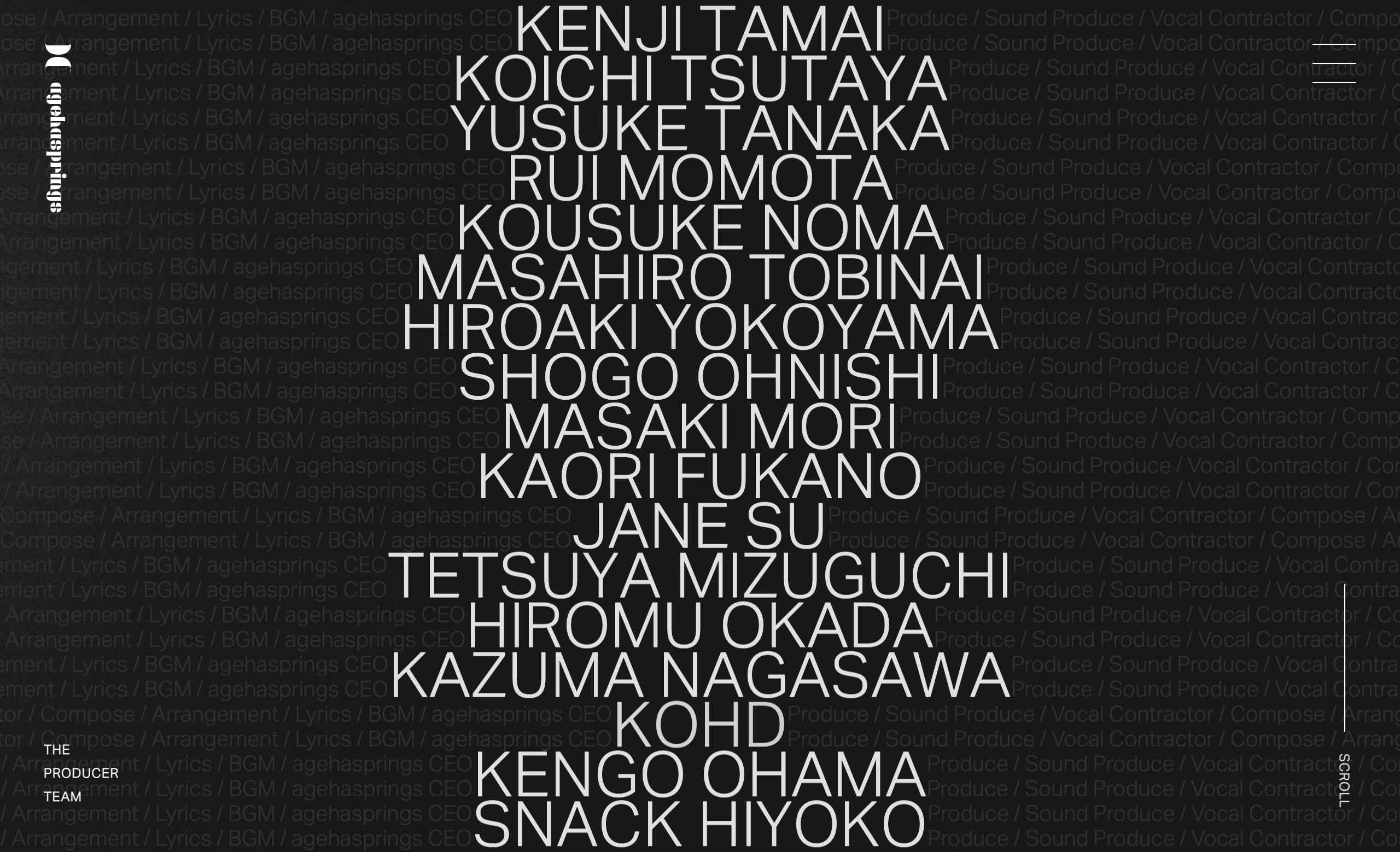 トップページ – agehasprings Officiel Web Site | MUSIC WEB CLIPS - バンド・アーティスト ...