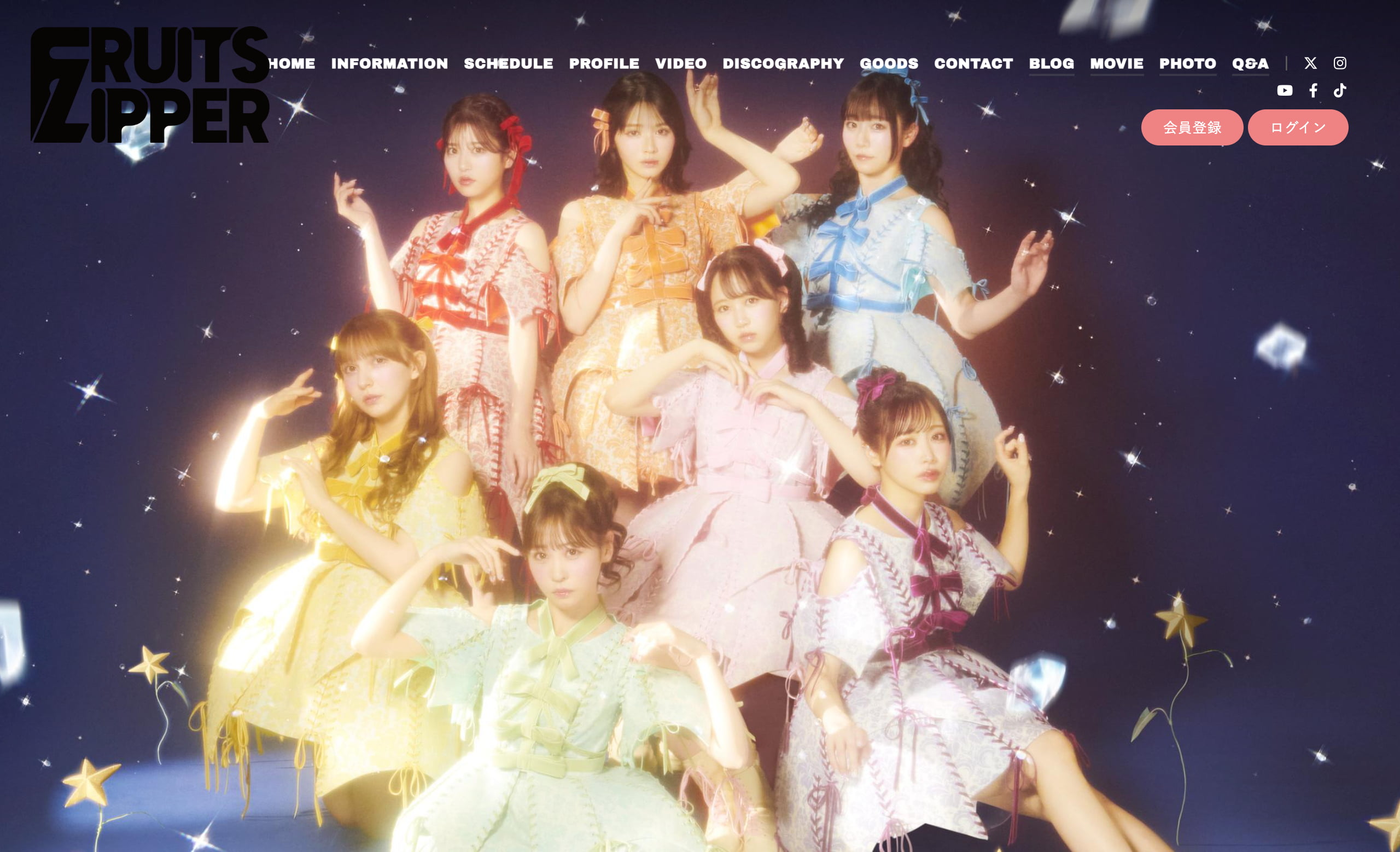 FRUITS ZIPPER OFFICIAL SITE | MUSIC WEB CLIPS - バンド・アーティスト・音楽関連のWEBデザイン ギャラリーサイト